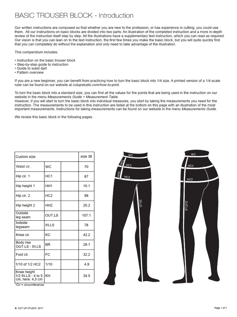 Basic Trouser Block | PDF