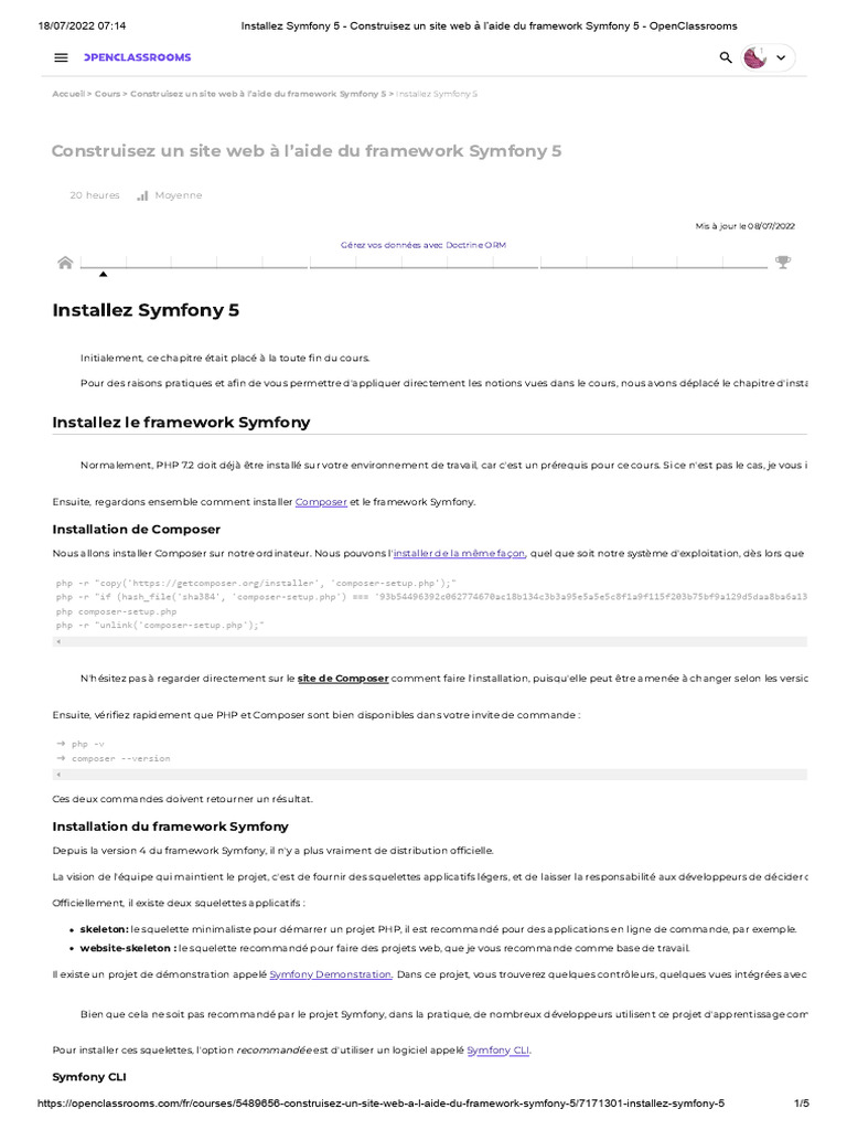 2 Installez Symfony 5 - Construisez Un Site Web À L'aide Du Framework Symfony 5 - OpenClassrooms ...
