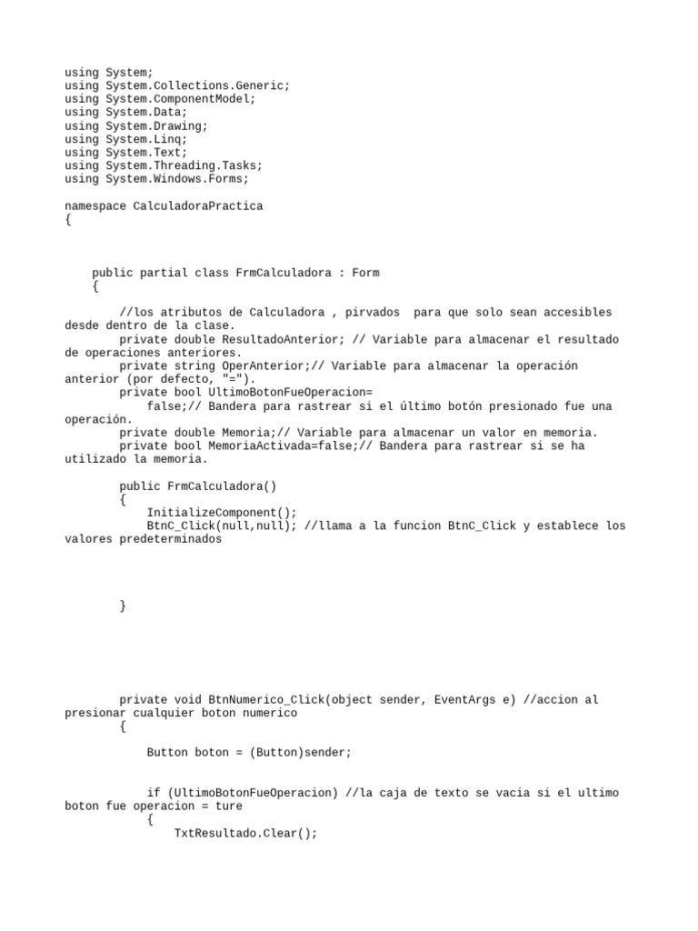 Calculadora Visual Studio | PDF | Ingeniería Informática | Informática