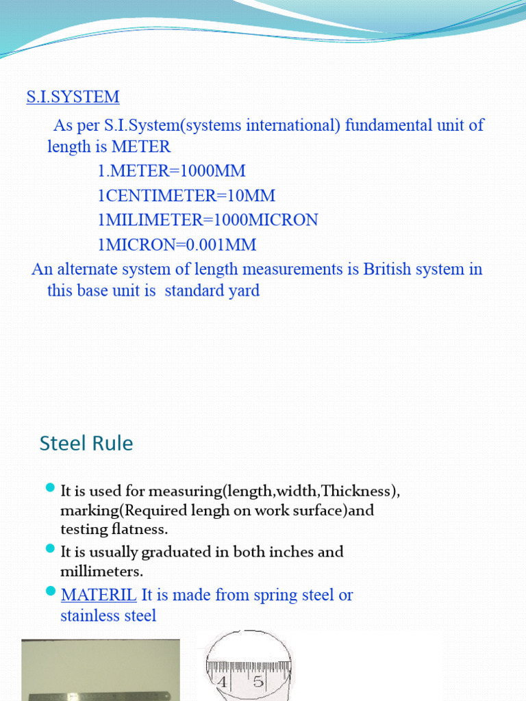 Types and Uses of Steel Rules | PDF | Length | Equipment