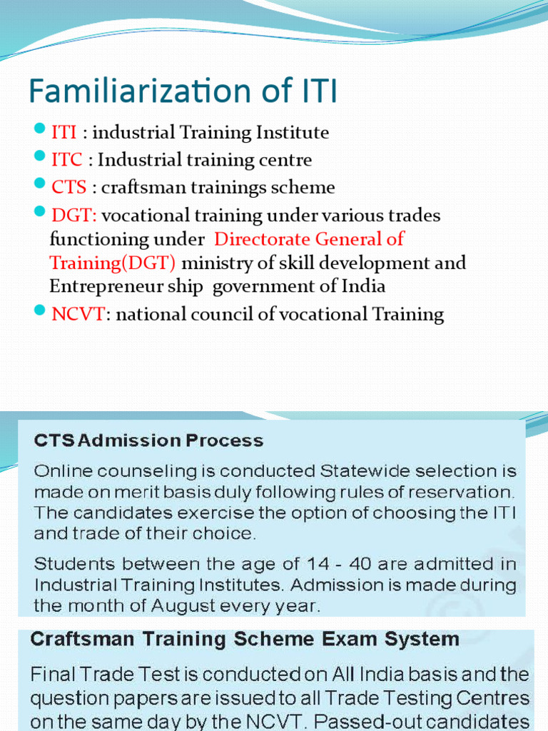 1.familiarization of ITI | PDF