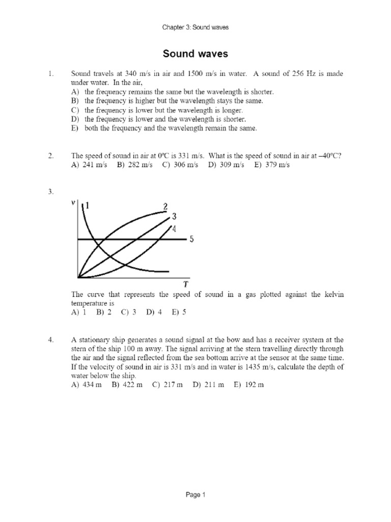 Chapter 3 - Sound Waves. Sound Waves - PDF | PDF