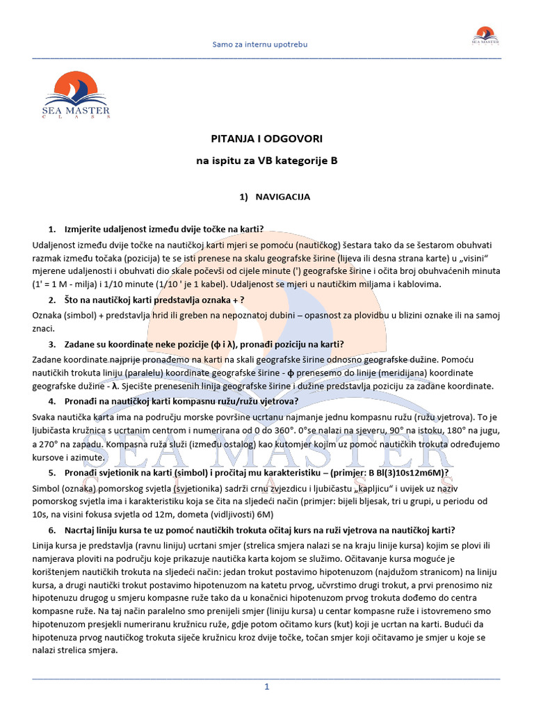 Pitanja I Odgovori Brodica | PDF