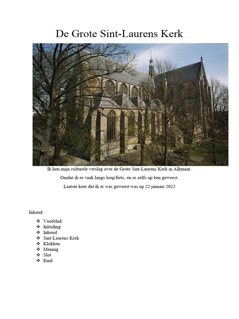 CKV Verslag Sint Laurens Kerk | PDF