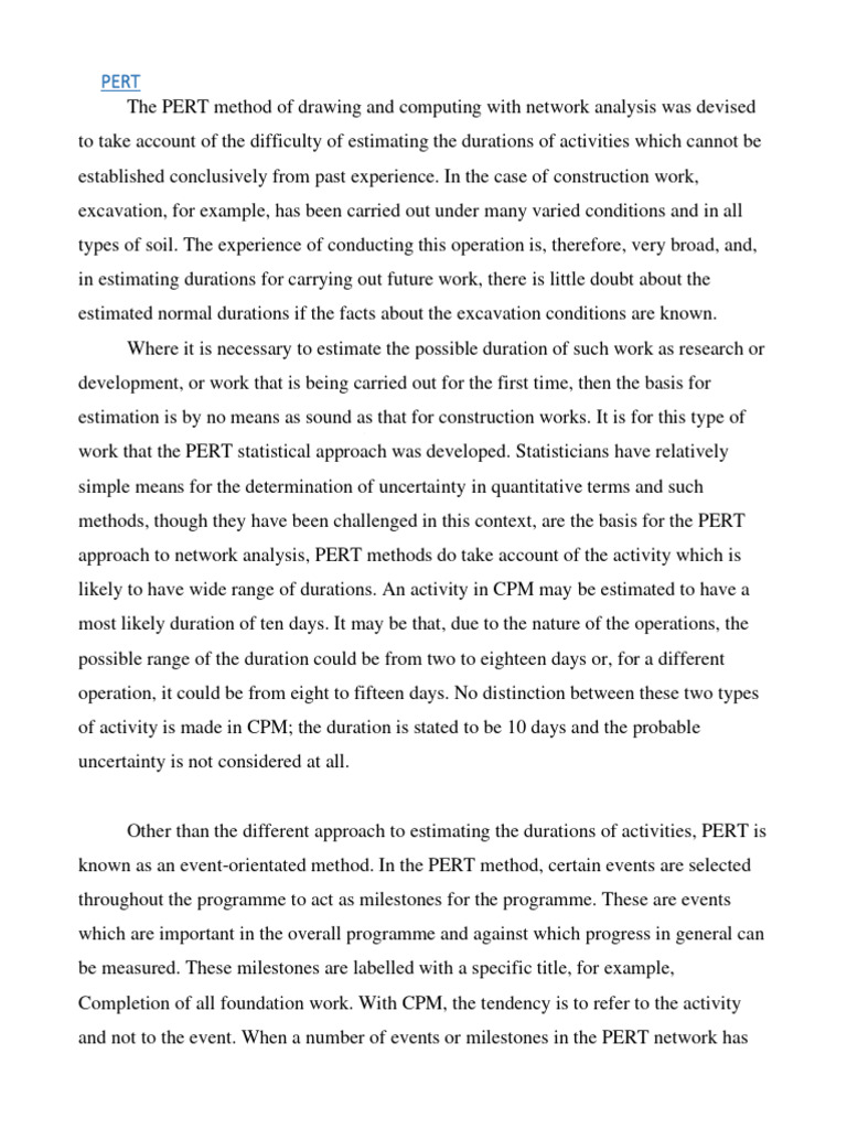 Pert Pdf Variance Standard Deviation