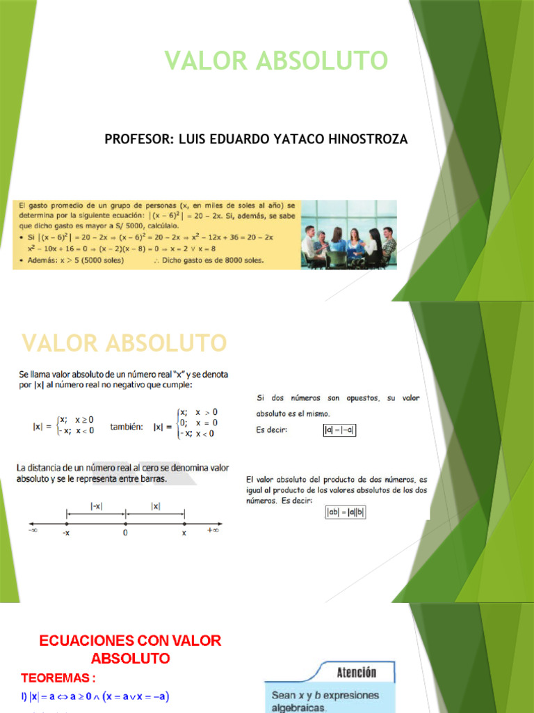 TEMA Valor Absoluto Algebra PPT 3ro Sec | PDF