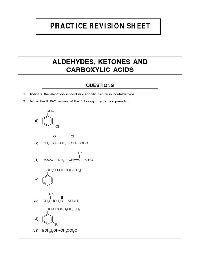 XII - Chemistry - PRS - Chapter - Aldehydes, Ketones and Carboxylic ...