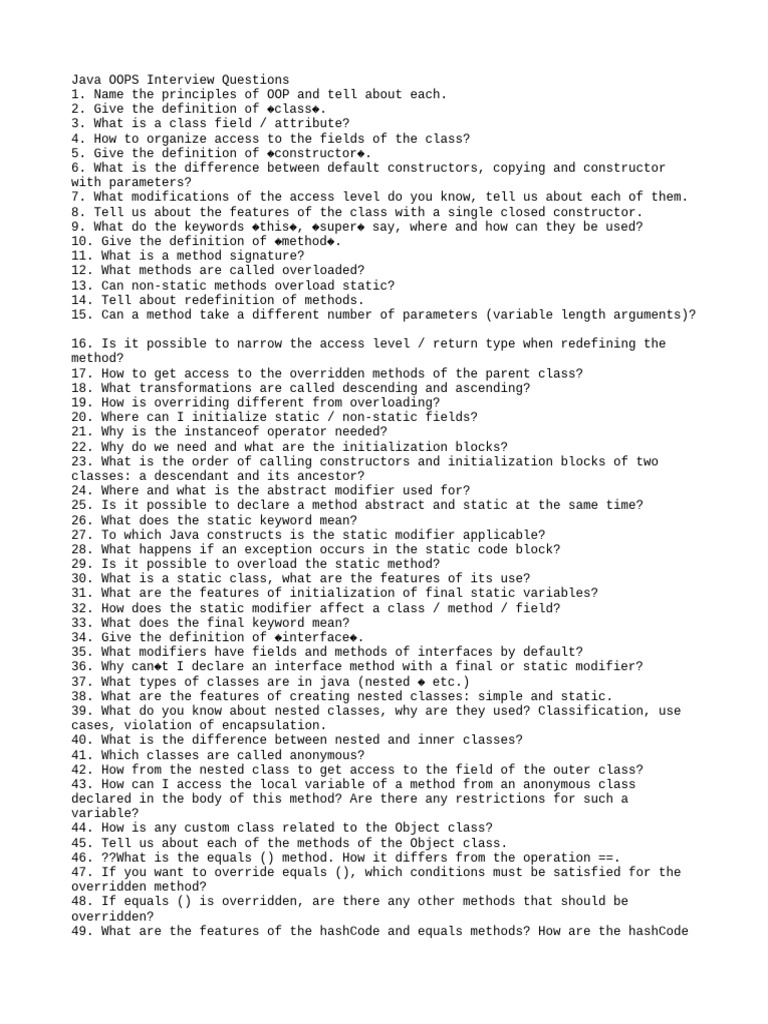 Java OOPS Notes | PDF | Method (Computer Programming) | Class (Computer ... Java OOPS Notes | PDF | Method (Computer Programming) | Class (Computer ...