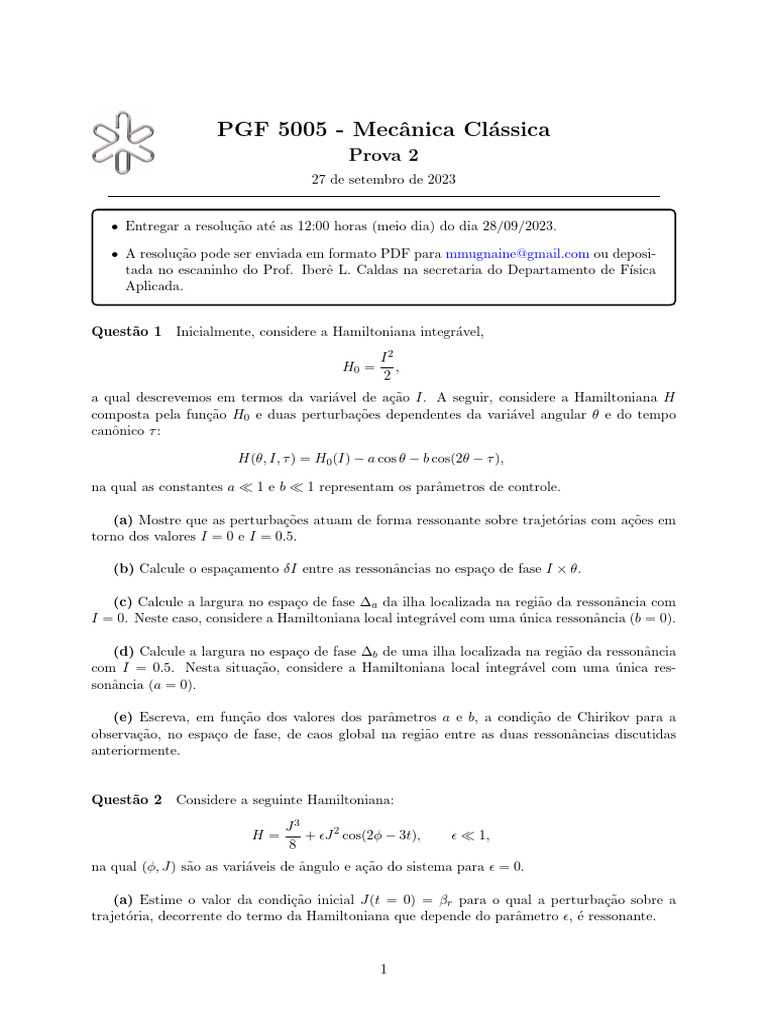 Prova2 Mec Classica | PDF