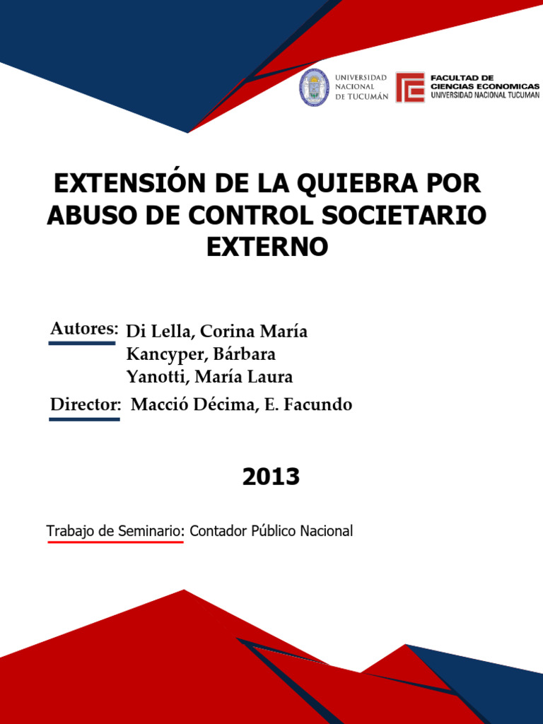 Extensión de Quiebra por Control Societario | PDF | Bancarrota | Bienes ...