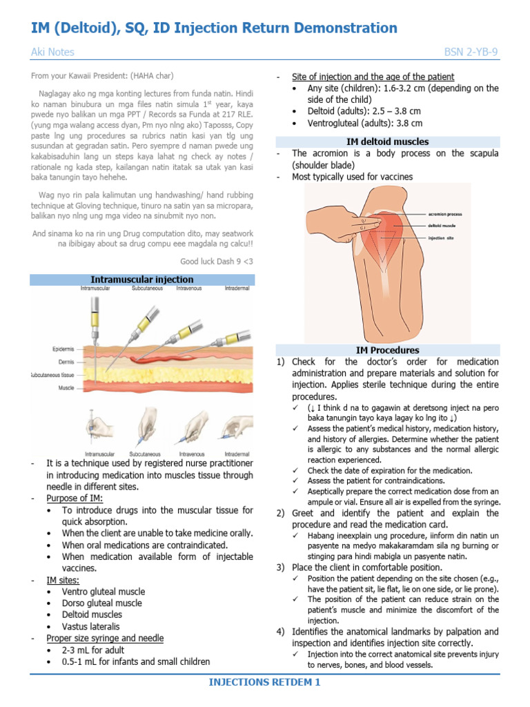217 D1 - IM, SQ, ID Injections | PDF
