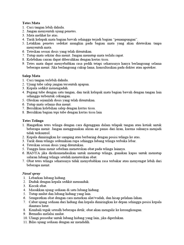 Cara Penggunaan Obat Pdf