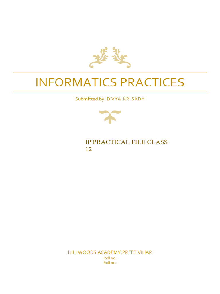 Divya Class 12 Board Practical File | Download Free PDF | Chart | Data ...