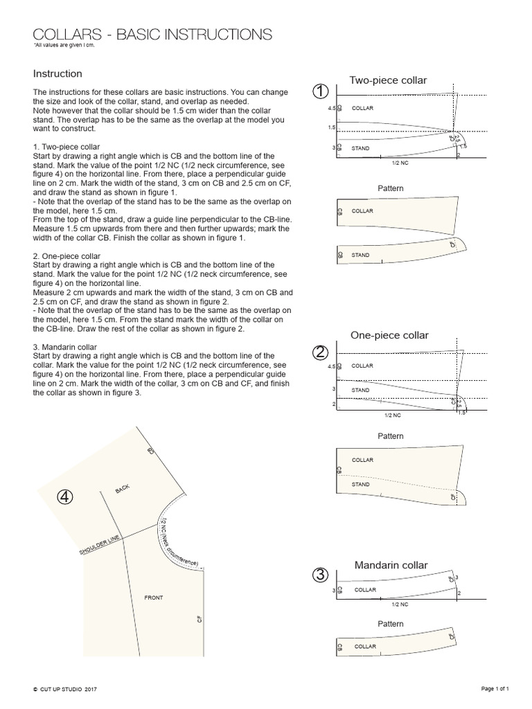 Collars - Basic Instructions | PDF | Rotation | Triangle Geometry