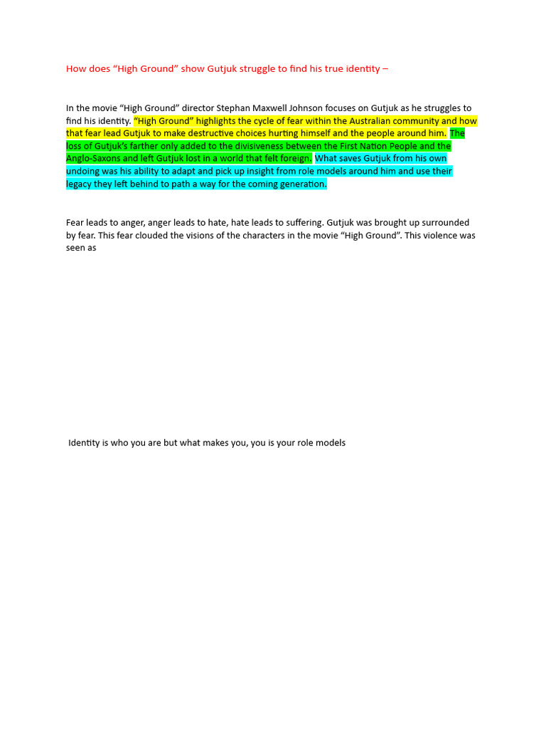 High Ground Holiday Essay | PDF