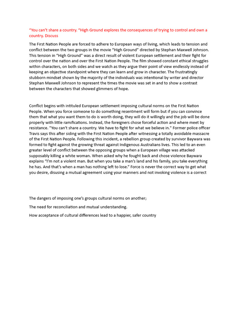 High Ground Draft Essay | PDF