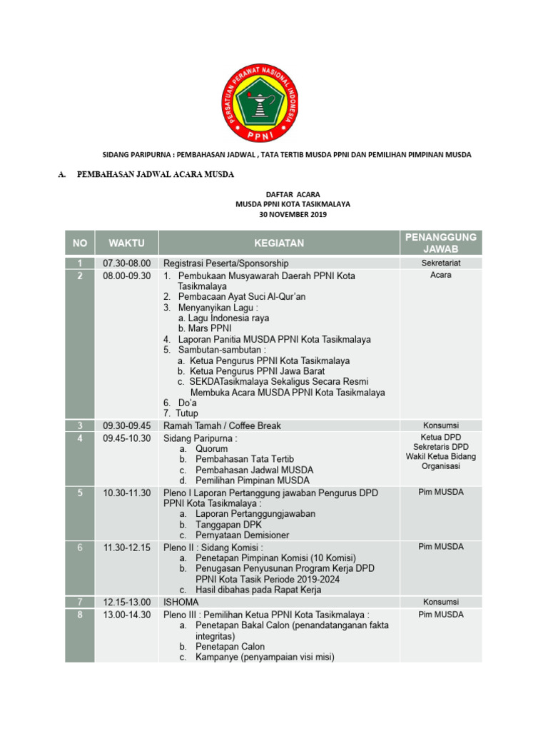 Jadwal Dan Tata Tertib | PDF