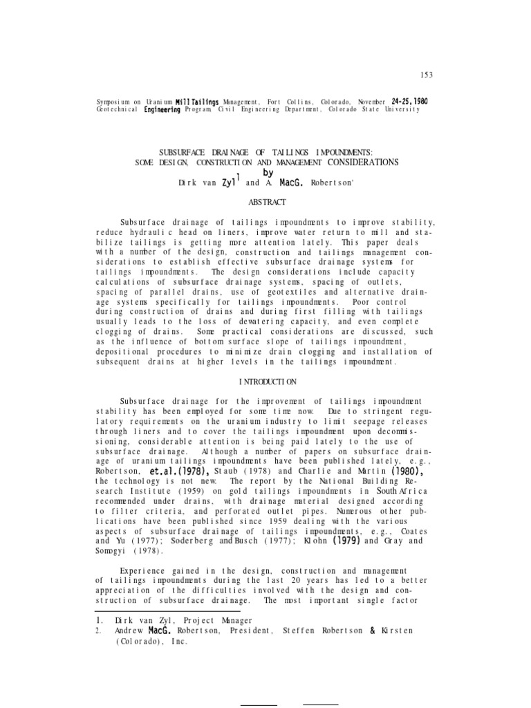 Subsurface Drainage | PDF