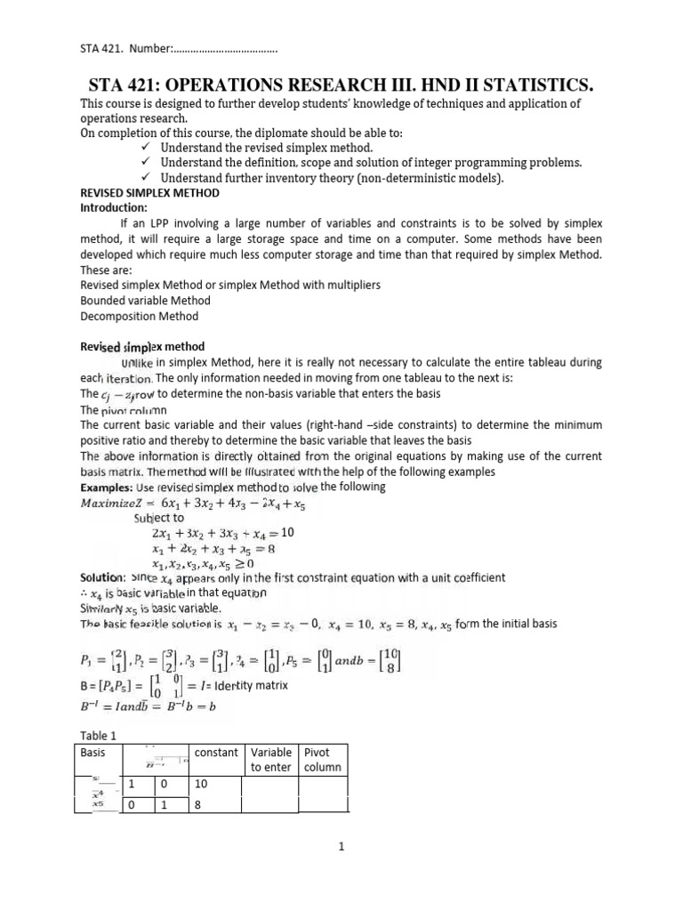 STA 421 LNote | PDF | Applied Mathematics | Computational Science