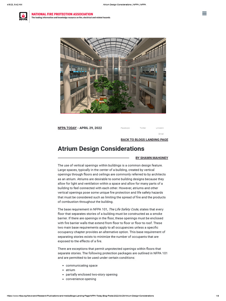 Atrium Design Considerations - NFPA - NFPA | PDF