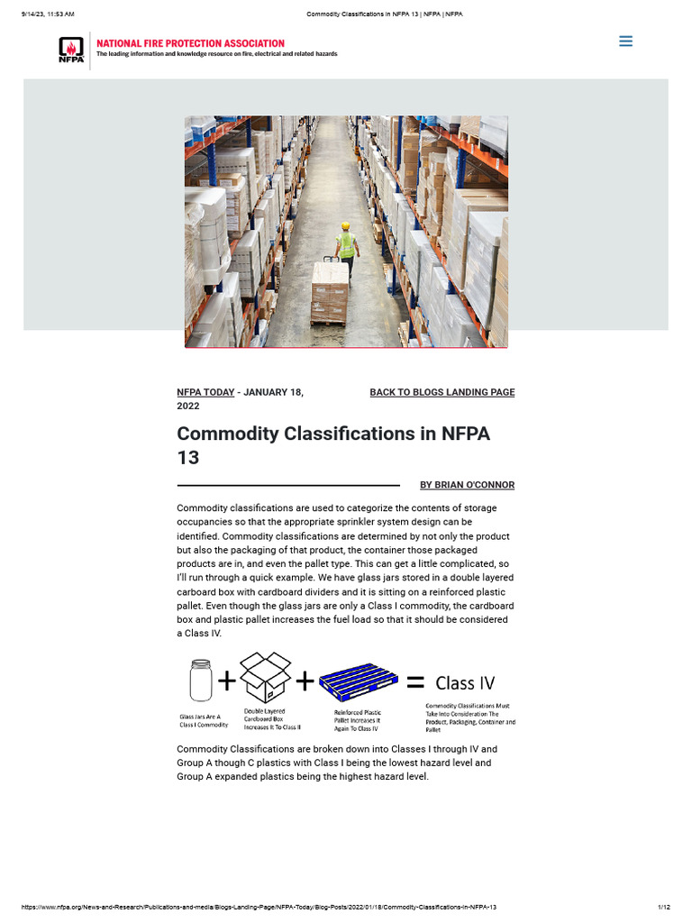 Commodity Classifications in NFPA 13 - NFPA - NFPA | PDF | Plastic ...