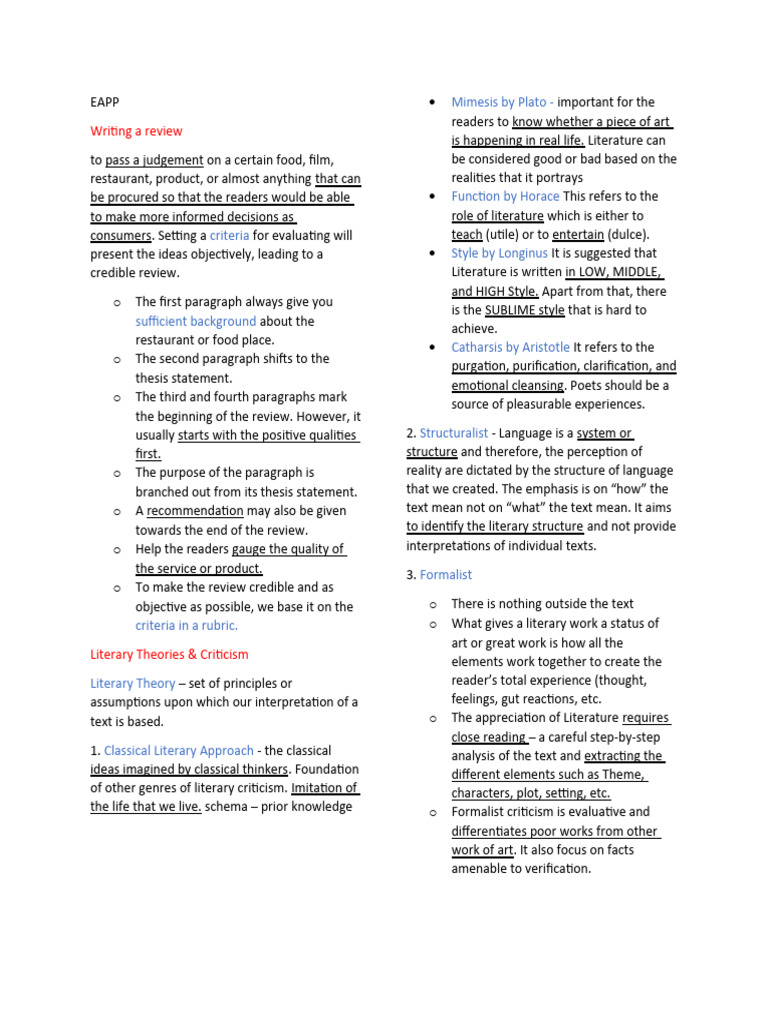 Eapp11 Reviewer 2nd-Quarter | PDF