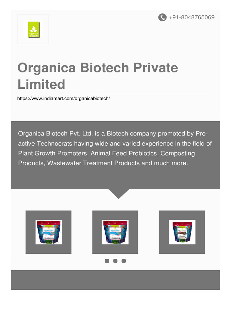 Organica Biotech Private Limited | PDF | Sewage Treatment | Septic Tank