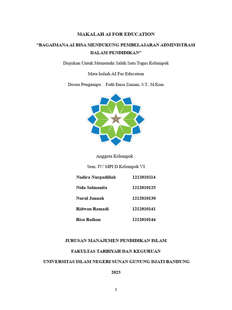Makalah Ai For Education | PDF