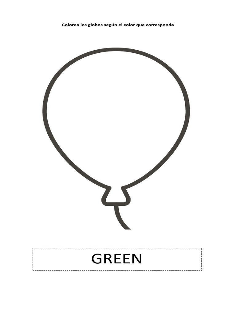 Colorea Los Globos Según El Color Que Corresponda | PDF