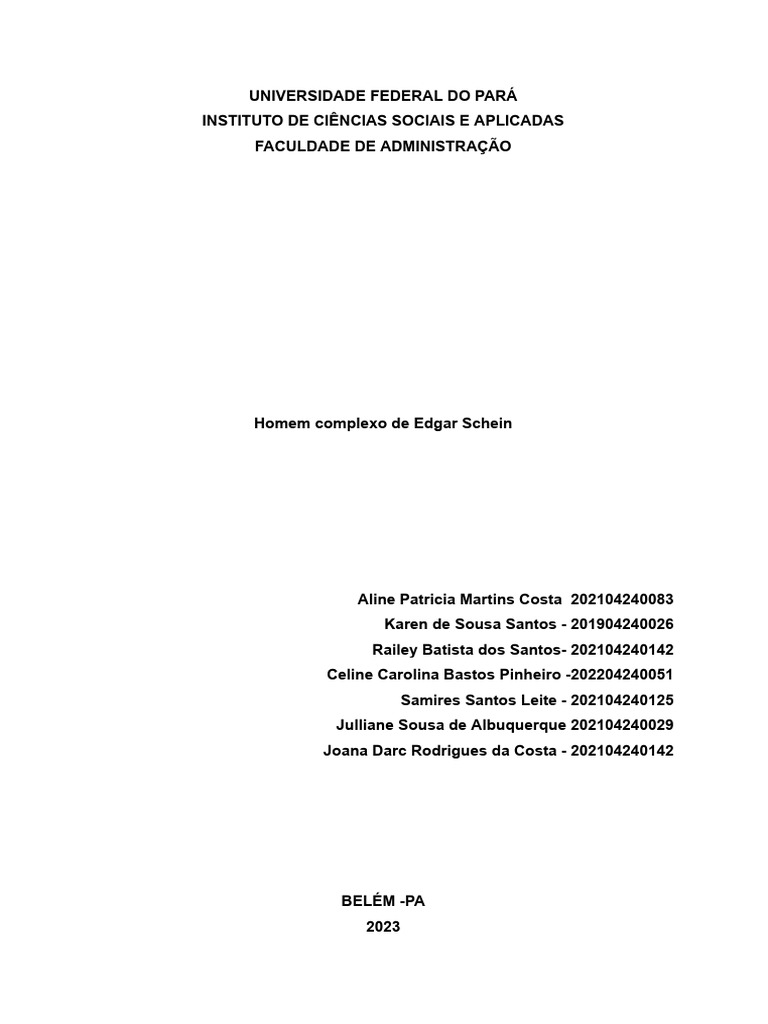 Comportamento Organizacional - o Homem Complexo de Edgar Schein | PDF ...