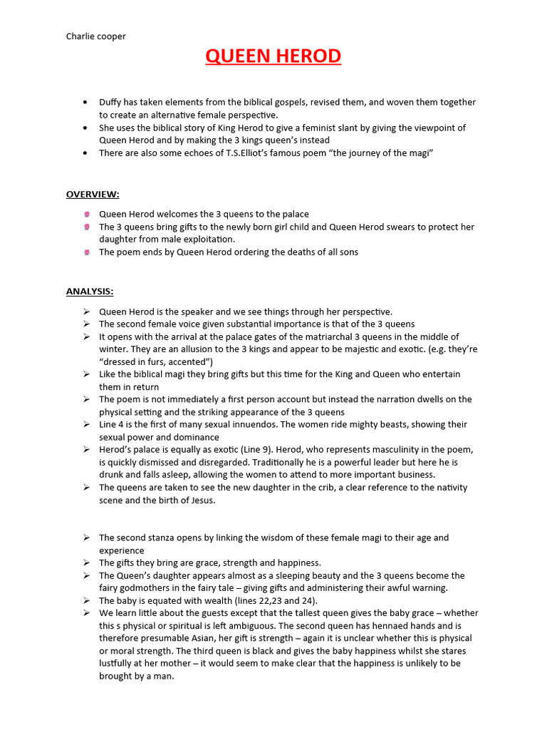 Queen Herod | PDF | Biblical Magi | Poetry