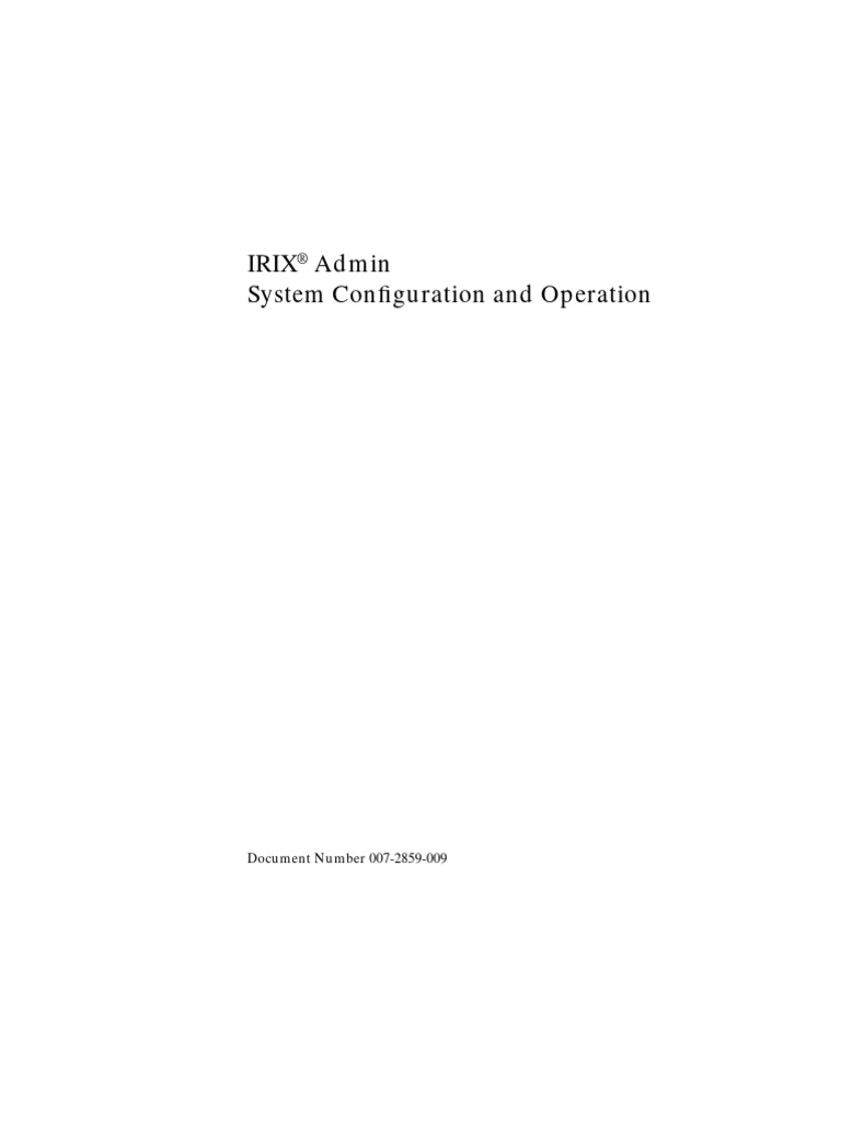 IRIX Admin System Configuration and Operation | PDF