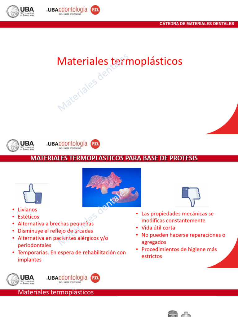 Termoplásticos Dentales: Usos y Propiedades | PDF | Polímeros ...