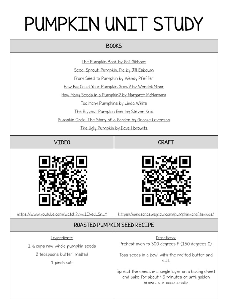 Pumpkin Unit Study Resources | PDF