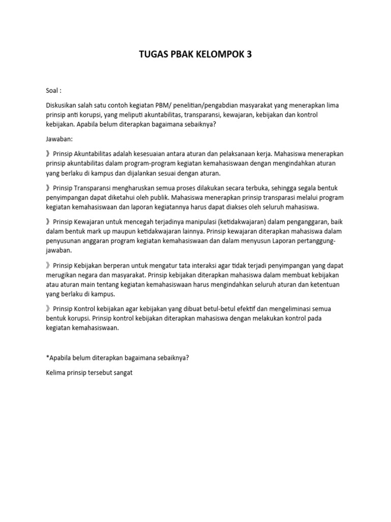 Tugas Pbak Kelompok 3 | PDF