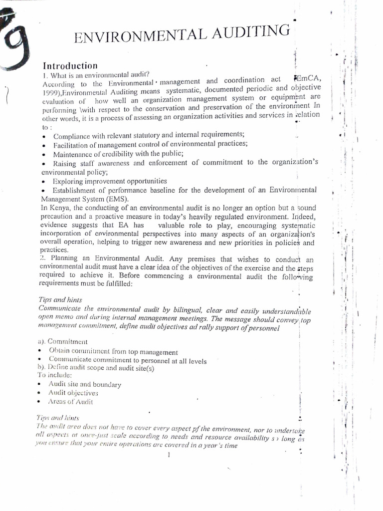 Environmental Auditing Fce 472 | PDF