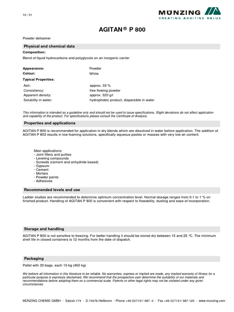 AGITAN P 800 - TDS - en | PDF | Technology & Engineering