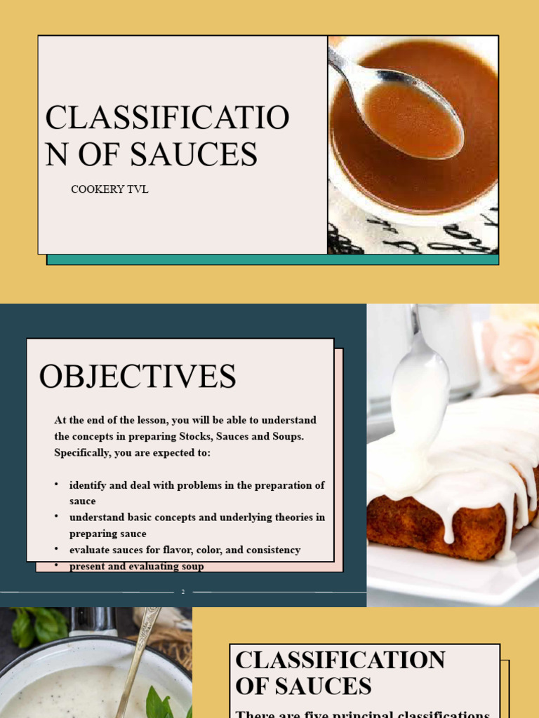 Classification of Sauces in Cookery | PDF