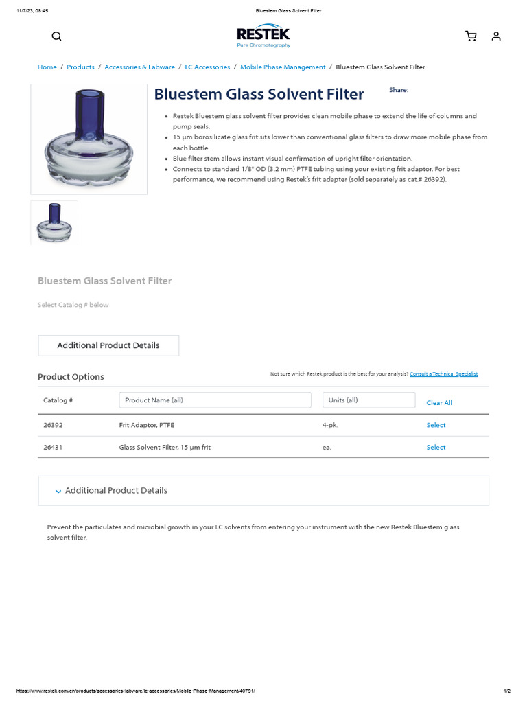 Bluestem Glass Solvent Filter | PDF | Home & Garden | Computers