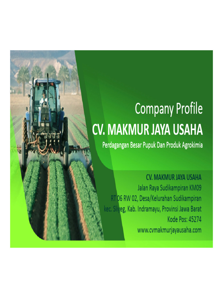 CV Makmur Jaya Usaha: Pupuk & Agrokimia | PDF | Bisnis
