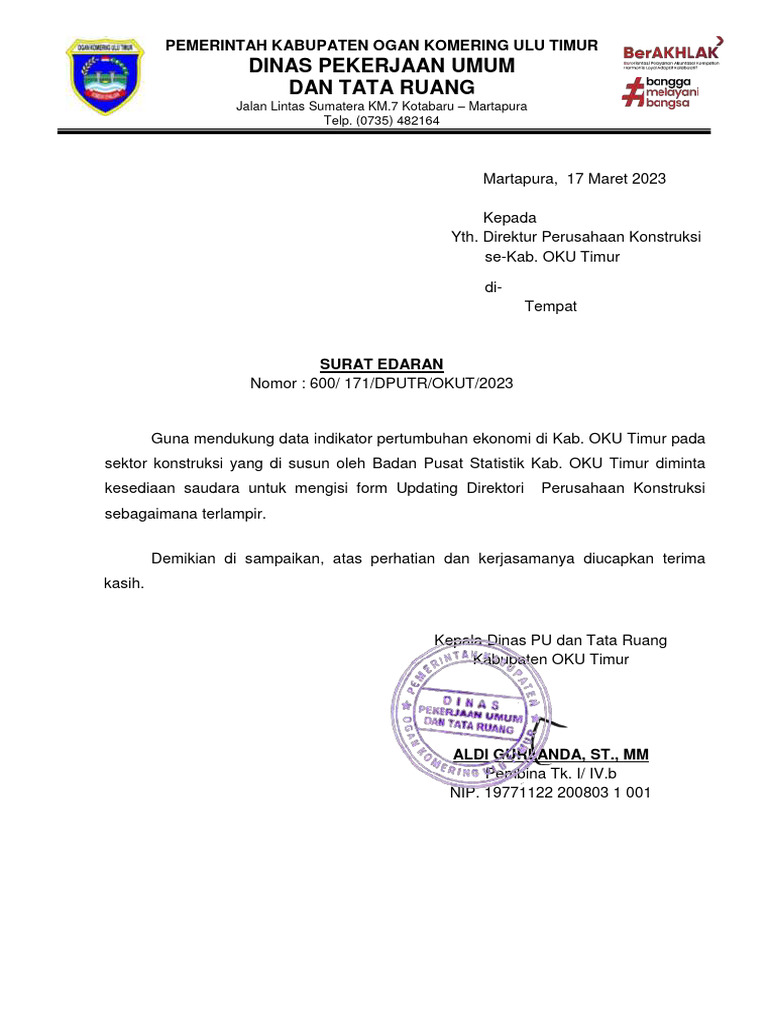 Surat Edaran Form BPS | PDF