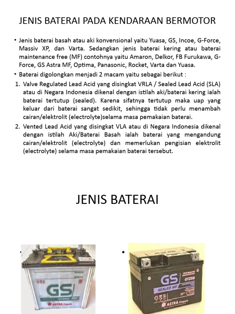 Jenis dan Proses Kerja Baterai Kendaraan | PDF | Sains & Matematika