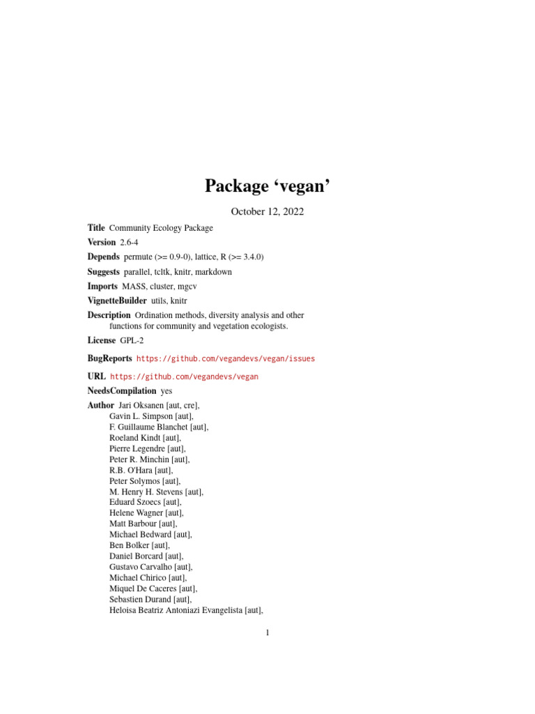 Vegan | PDF | Information Science | Statistical Analysis