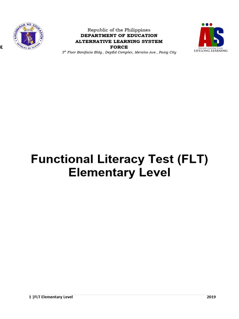 Functional Literacy Test Guidelines | PDF | Multiple Choice | Literacy