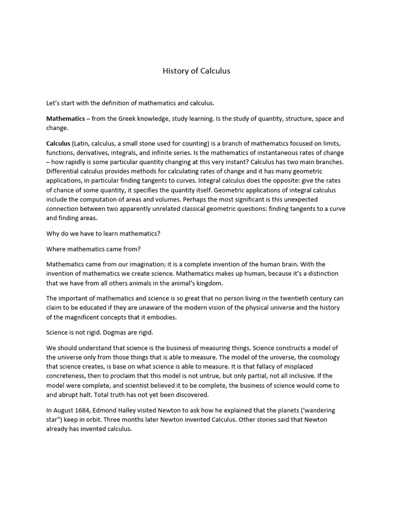 History of Calculus | PDF | Calculus | Mathematics