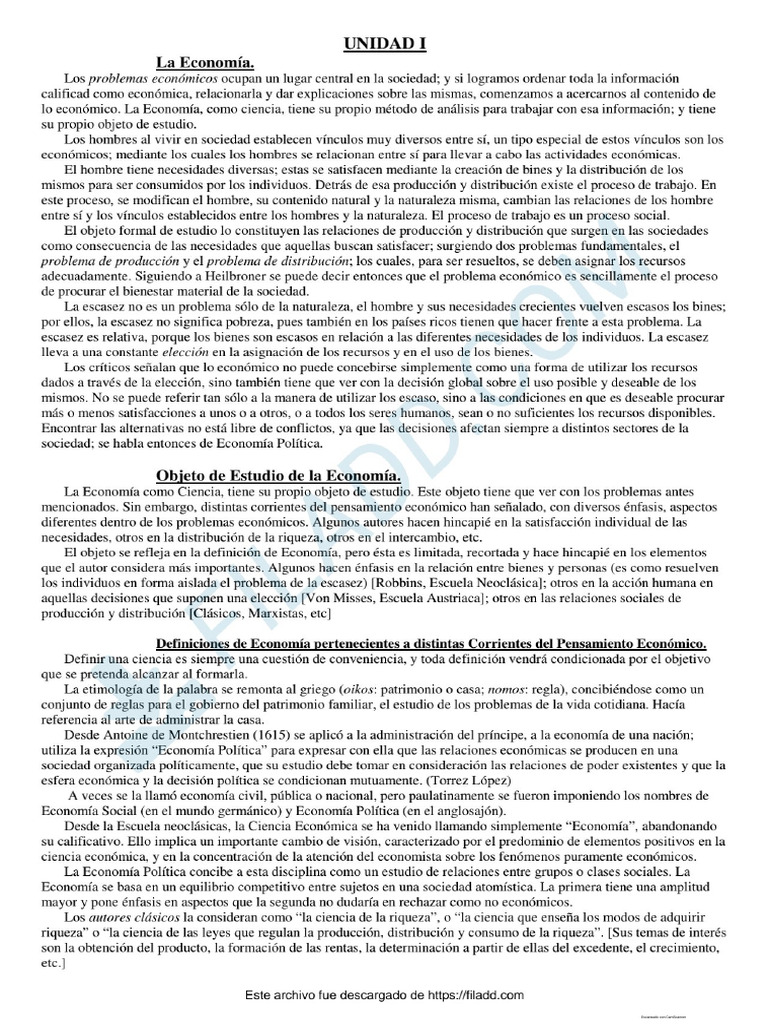 Intro A La Eco - Unidad 1 | PDF