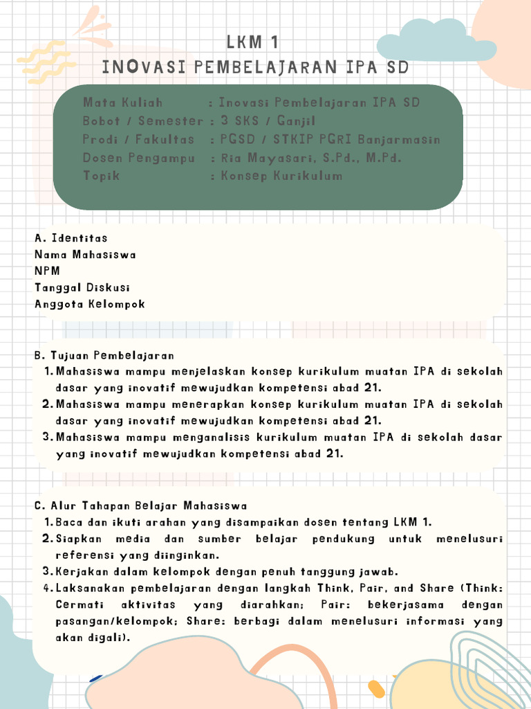 LKM 1 Inovasi Pembelajaran Ipa SD | PDF