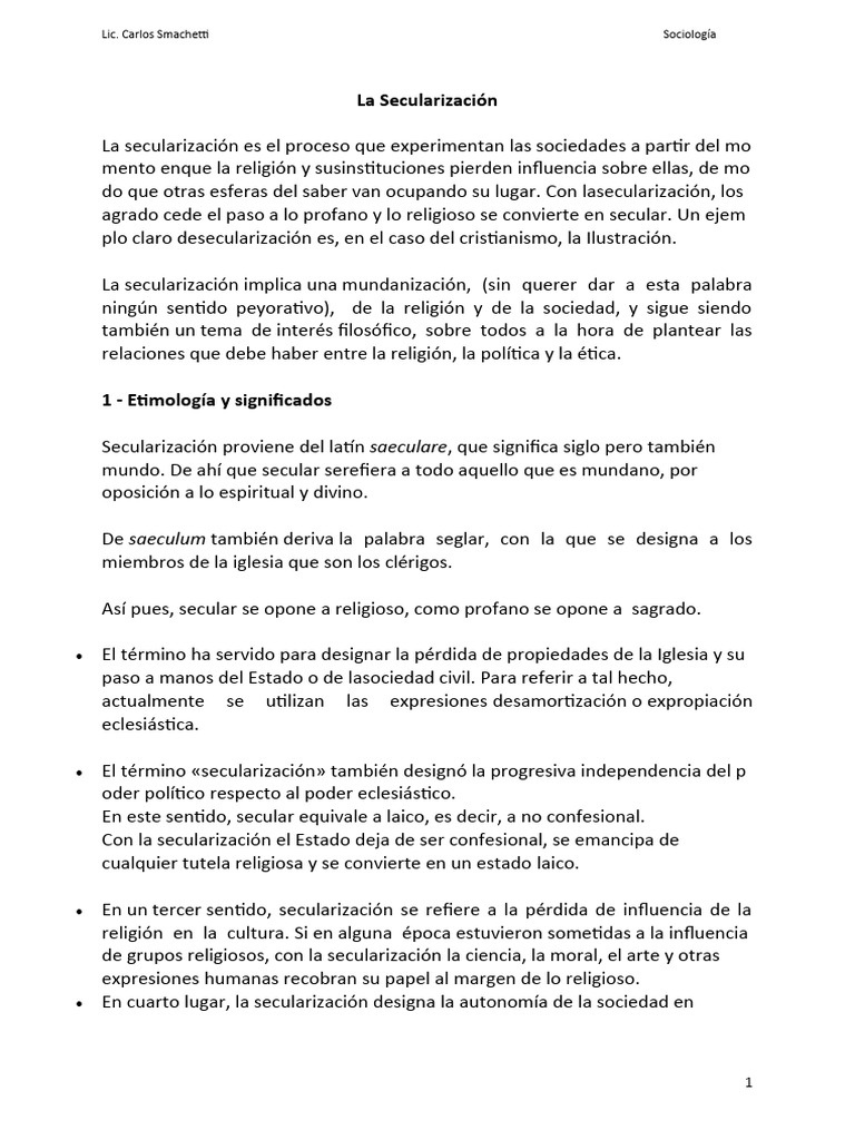 La Secularización Sociología | PDF | Historia | Religión y espiritualidad
