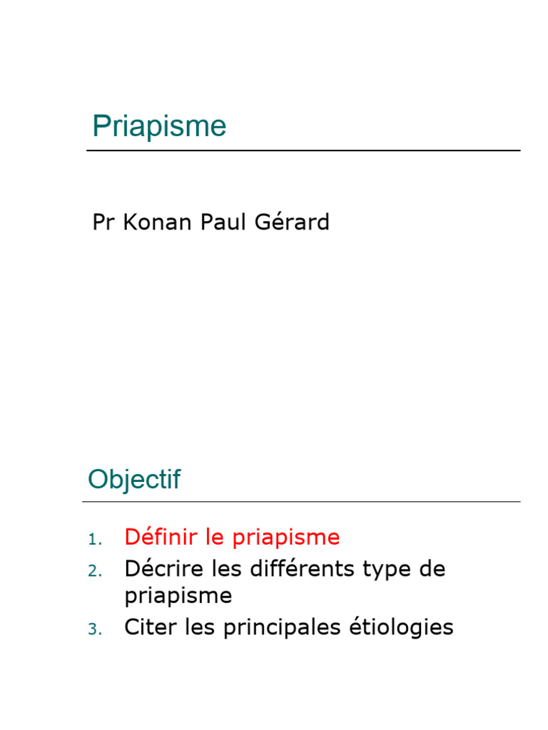 PRIAPISME | PDF | Maladies et troubles | Spécialités médicales