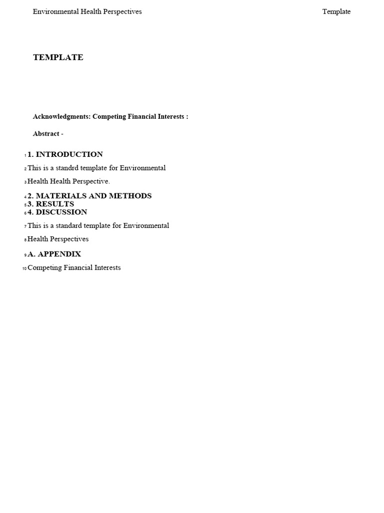Template Environmental Health Perspectives | PDF